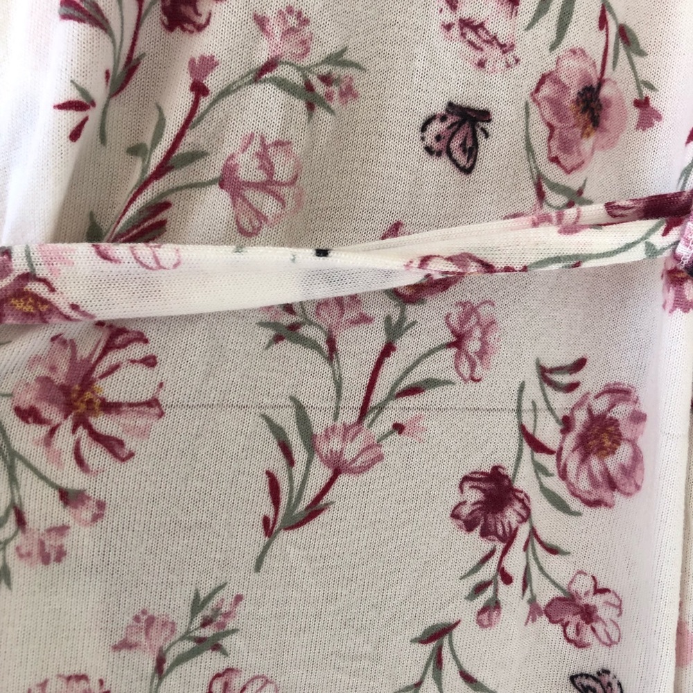 Laura Ashley Women's White Floral Robe Belted Size La… - Gem